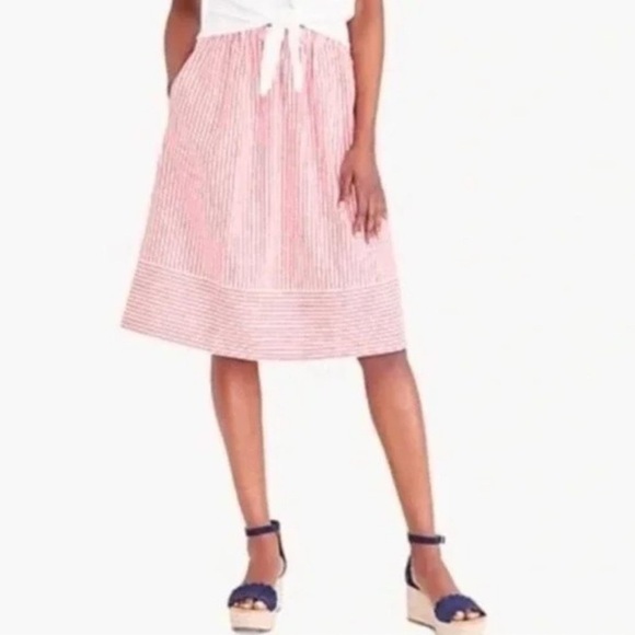 J. Crew Factory | Skirts | J Crew Factory Minimalist Red White Striped ...